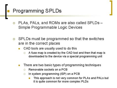 Programmable Logic Devices N PLDs Programmable Logic Devices