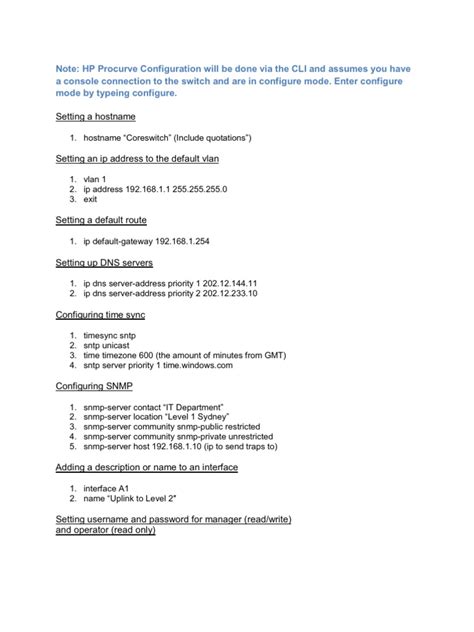 hp procurve advanced cli commands reference pdf router computing