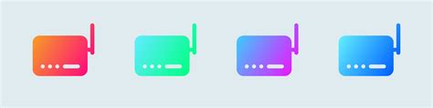 Router Solid Icon In Gradient Colors Network Connection Signs Illustration 48424093 Vector Art