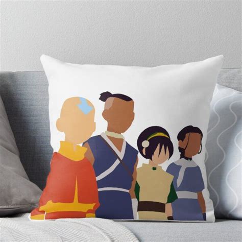 Aang Sokka Toph And Katara From Avatar The Last Airbender Pillow
