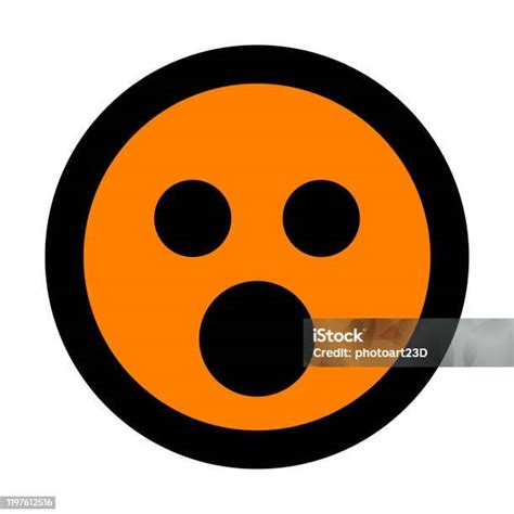 웃는 얼굴 충격 검은 윤곽선 주황색 테마 벡터 일러스트레이션 2차 도형에 대한 스톡 벡터 아트 및 기타 이미지 2차 도형 Brand Name Online