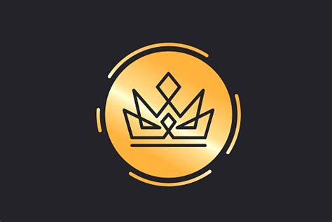 빈티지 로얄 골드 크라운 로고 디자인 벡터 템플릿입니다 왕과 여왕 기하학 연꽃 고급 호텔에 대한 스톡 벡터 아트 및 기타 이미지 고급 호텔 공주 금 금속 Istock