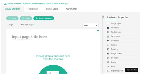 Surveyjs Creator Vue Codesandbox