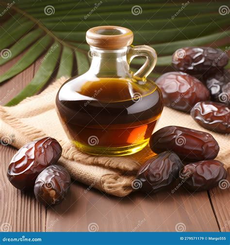 Date Syrup With Dates Fruits Healthy Food Stock Illustration Illustration Of Bottle Ripe