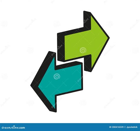 Two Green Arrows Pointing In Opposite Directions Stock Vector Illustration Of Connection