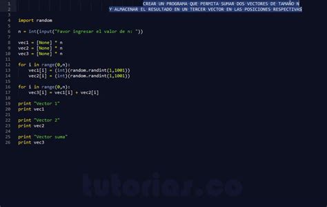 Arrays Python Suma De Vectores