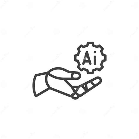 Ai And Robotics Line Icon Stock Vector Illustration Of Editable