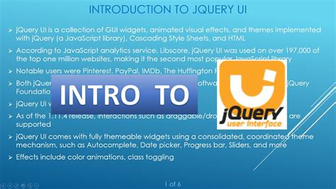 Introduction To Jquery Ui What Is Jquery Ui Importance Of Jquery