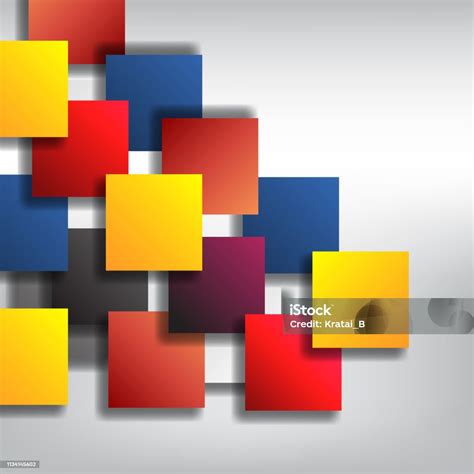 사각형 모양 겹치는 기하학적 추상적인 배경 공간 벽지 기술 디지털 웹 플랫 0명에 대한 스톡 벡터 아트 및 기타 이미지 0명