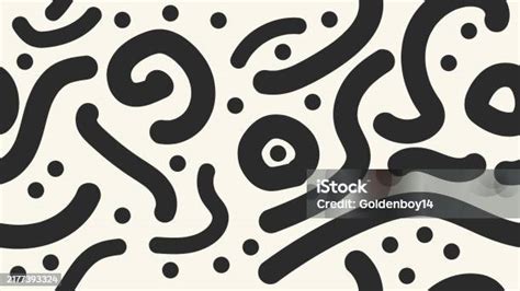 벡터 일러스트 레이 션 레트로 스타일의 기하학 요소 손으로 그린 디자인 배경 패턴 포스터 배너 질감에 대한 완벽 한 패턴 반원에 대한 스톡 벡터 아트 및 기타 이미지