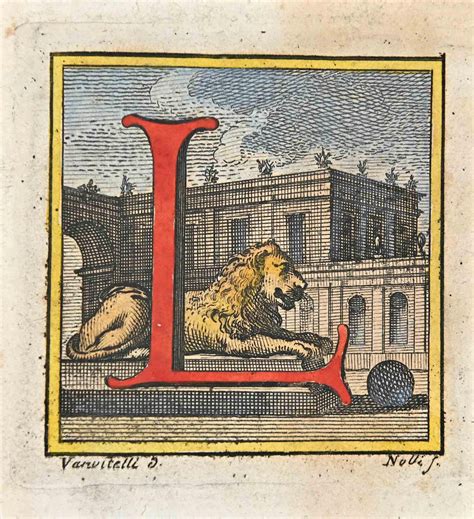 Luigi Vanvitelli Letter Of The Alphabet P Etching By Luigi
