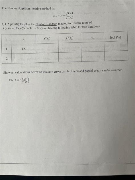 solved the newton raphson iterative method is