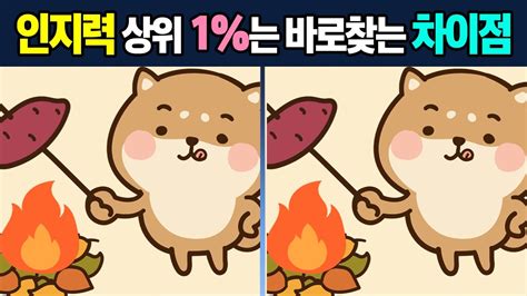 【틀린그림찾기🐣】 인지력 상위 1는 바로찾는 차이점🔎 하루 한번 두뇌운동으로 기억력을 향상시켜요 【치매예방두뇌운동
