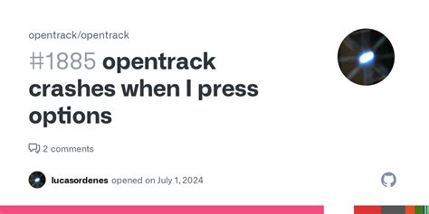 opentrack crashes when i press options · issue 1885 · opentrack