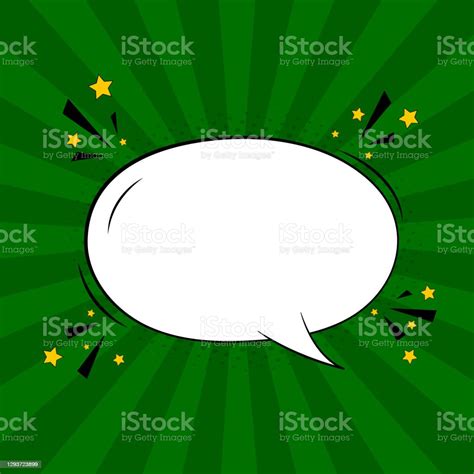 만화 연설 거품팝 아트 녹색 배경 텍스트 말하기에 대한 그리기 클라우드와 복고풍 태양 버스트 단어에 대 한 풍선을 스케치 합니다 벡터 일러스트레이션 Sketch Comedy