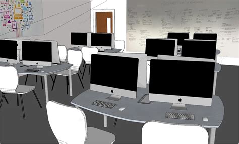 Computer Classroom Design Sketchup 3d Model Skp File Download