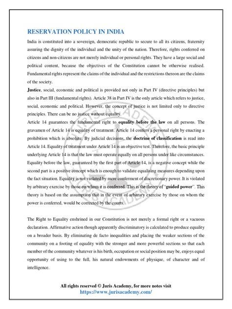 Reservation Policy In India Pdf Justice Crime And Violence