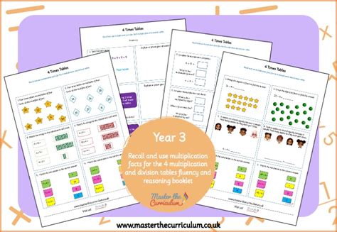 Year 3 Multiplication And Division Recall 4 Times Tables Facts Fluency And Reasoning Booklet