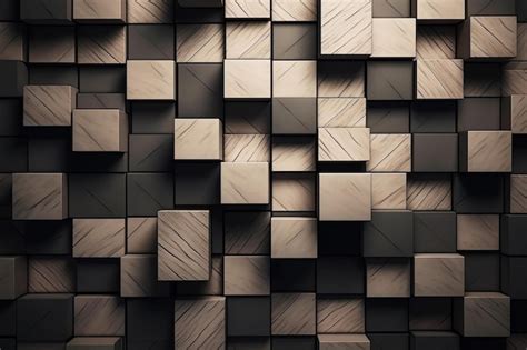 Premium Photo Geometric Wall Made Up Of Squares And Rectangles Generative Ai