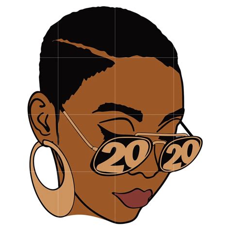 Black Woman With Glasses Svg Afro Woman Svg African American Woman S
