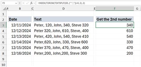 How To Extract The Nth Number From A Text String Excel Formula