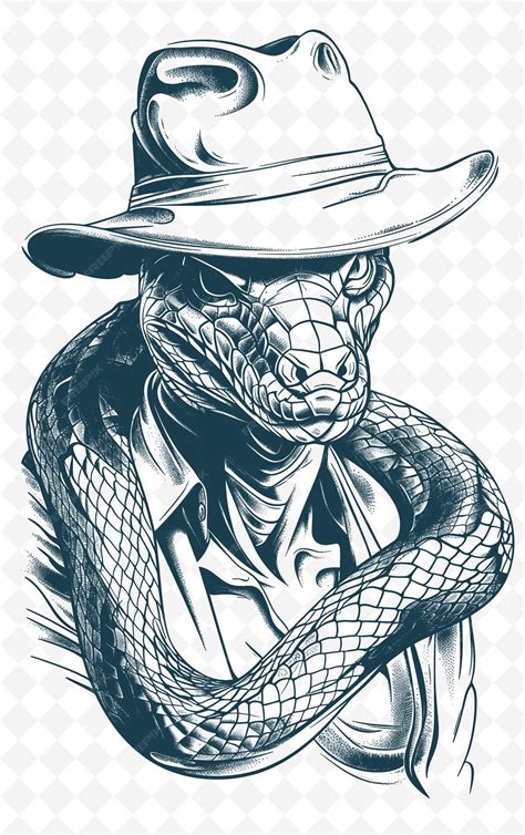 Premium Psd Python With A Fedora And A Mysterious Expression Poster