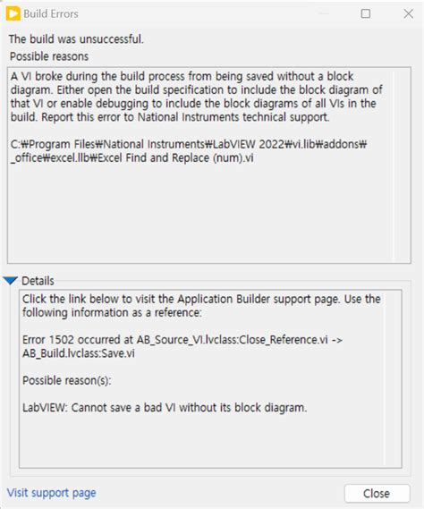 Exe Build Fail Caused By Broken Vi Excel Find And Replacevi Ni Community