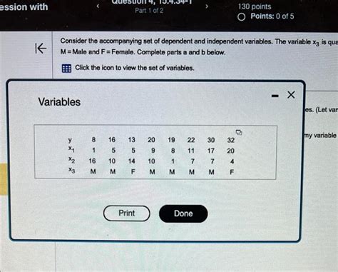 Solved Consider The Accompanying Set Of Dependent And