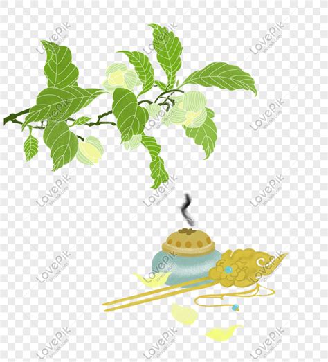 중국 스타일의 꽃 손으로 그린 벡터 Png 일러스트 무료 다운로드 Lovepik