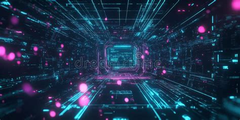 A High Tech 3d Background Featuring A Floating Holographic Interface Surrounded By Complex