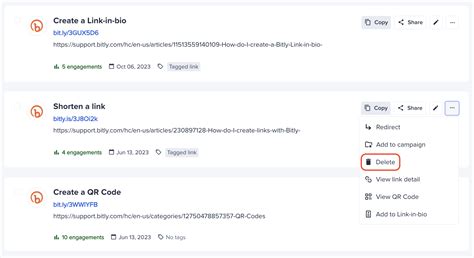 How Do I Delete A Bitly Link Bitly Support