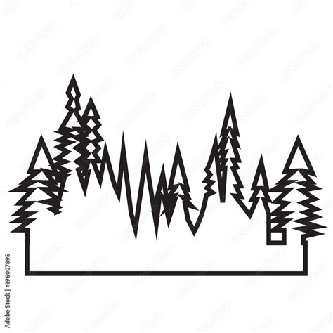 Treeline Outline On White Background Stock Vector Adobe Stock