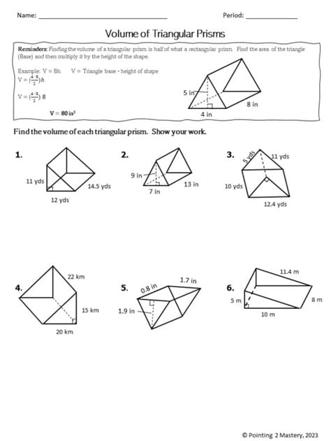 Geometry Unit Area Volume And Surface Area Homework Or Independent Practice