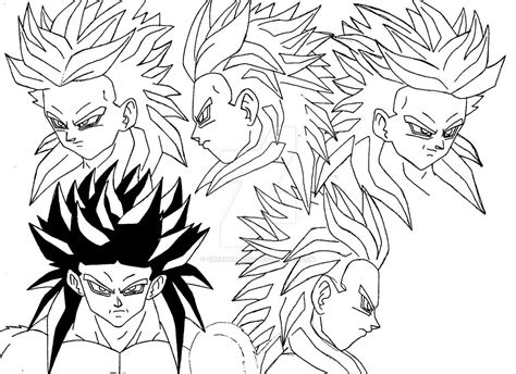 Mirai Trunks Ssj4 Lineart By Cheetah King On Deviantart