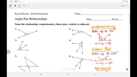 Geometry Angles Relationships