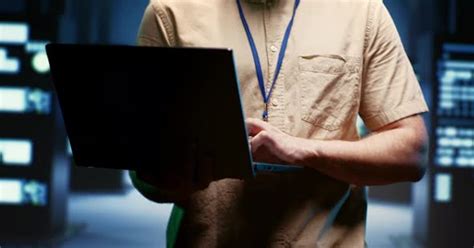 It Developer Auditing Server Farm Technology Stock Footage Ft It