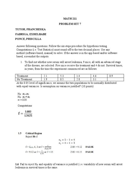 Problem Set 7 G6 Done Pdf Variance Experiment