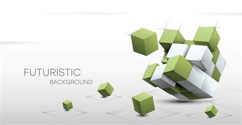 3d Abstract Background With Cubes Volumetric Abstract Background Connection From Geometric