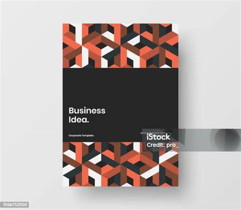 화려한 모자이크 육각형 전단지 그림 트렌디 한 팜플렛 A4 디자인 벡터 템플릿입니다 0명에 대한 스톡 벡터 아트 및 기타 이미지