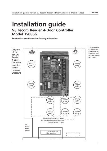 Ts0866 V8 Tecom Reader 4 Door Controller Installation Guide