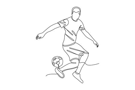 Continues Line Art Sports People Playing Football Freestyle Illustrator Line Art 48216330 Vector