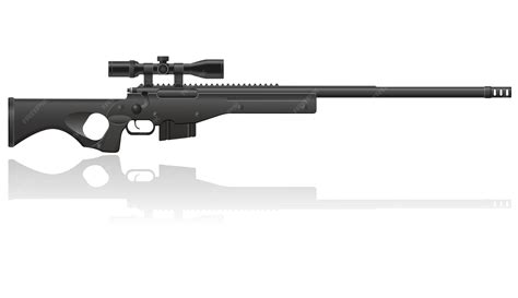 Premium Vector Sniper Rifle Vector Illustration Isolated On White