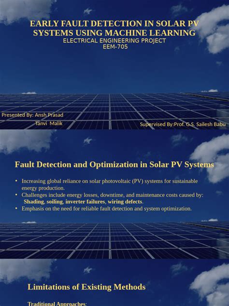 Early Fault Detection In Solar Pv Systems Using Pdf Photovoltaic System Solar Power