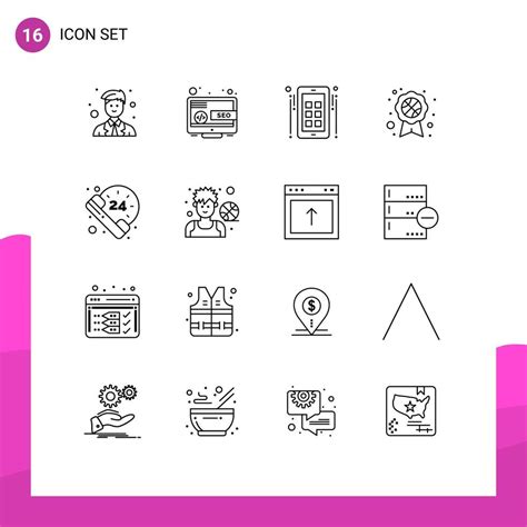 16 Universal Outlines Set For Web And Mobile Applications Survice Hours Marketing Recognition