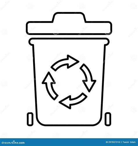 Recycle Bin Icon In Outline Style Stock Illustration Illustration Of Graphic Bangladesh