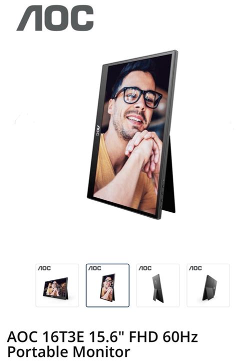 AOC USB C Powered Portable Monitor Computers Tech Parts Accessories Monitor Screens On