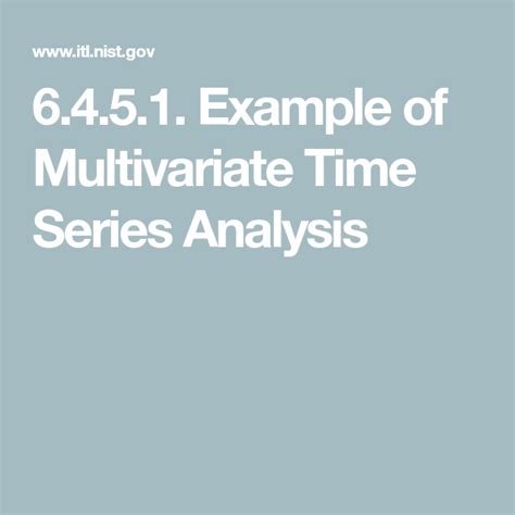 6 4 5 1 Example Of Multivariate Time Series Analysis Time Series Analysis P Value