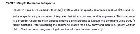 solved part 1 simple command interpreter recall in task 3
