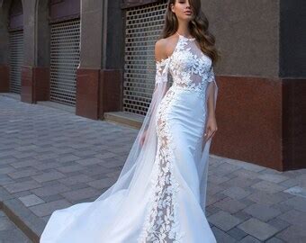 Lace Halter Wedding Dress Etsy