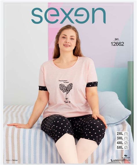 قیمت خرید ست تیشرت و شلوارک قلب قلب زنانه سایز بزرگ ترک Sexen